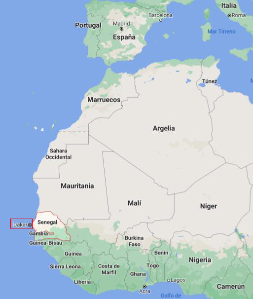 Mapa De Dakar, áfrica