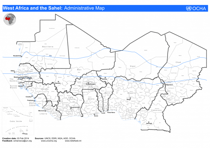 Mapa Sahel Ocha - Cáritas Castrense