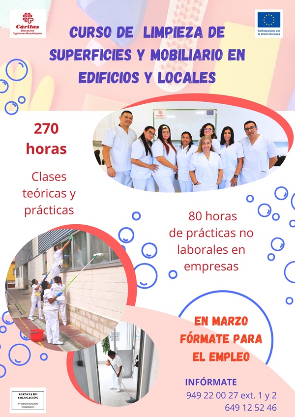 CURSO DE LIMPIEZA DE SUPERFICIES Y MOBILIARIO EN EDIFICIOS Y LOCALES - Diocesana de Sigüenza ...